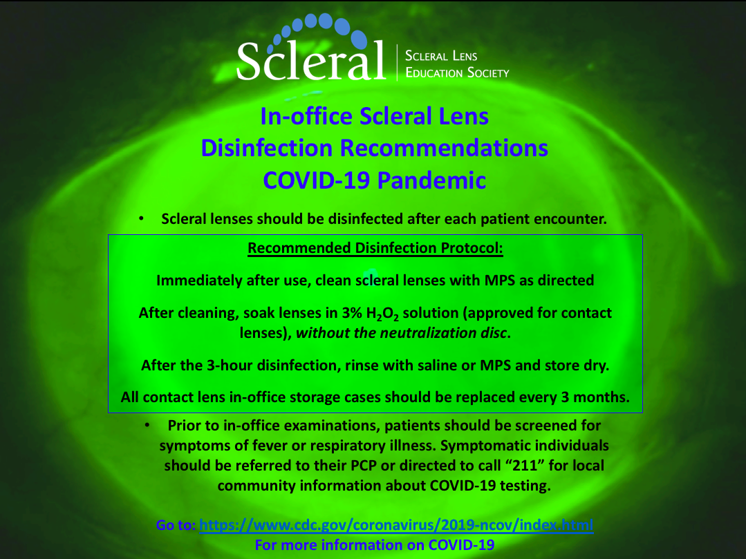COVID-19 Reminders for Scleral Lens In-Office Disinfection – Scleral ...
